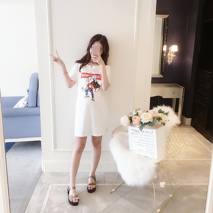 Badu Bg Лятна дамска рокля за бременни жени в няколко цвята с щампа Badu Bg